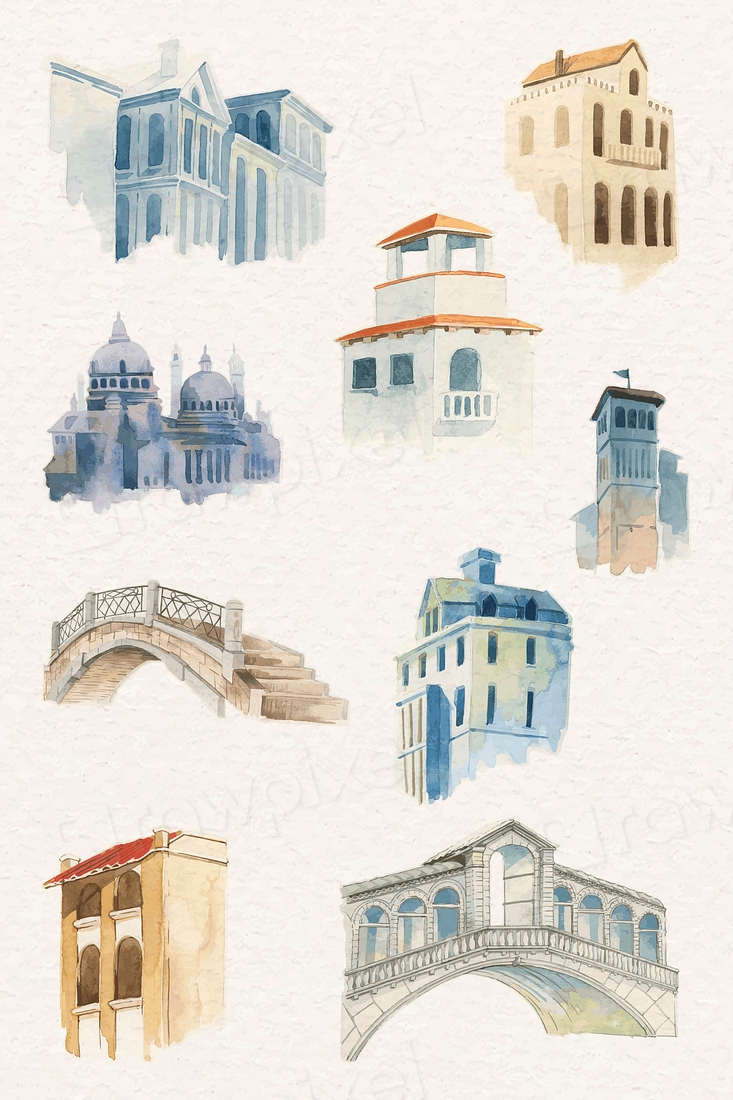 Vector old European architectural building | Premium Vector - rawpixel