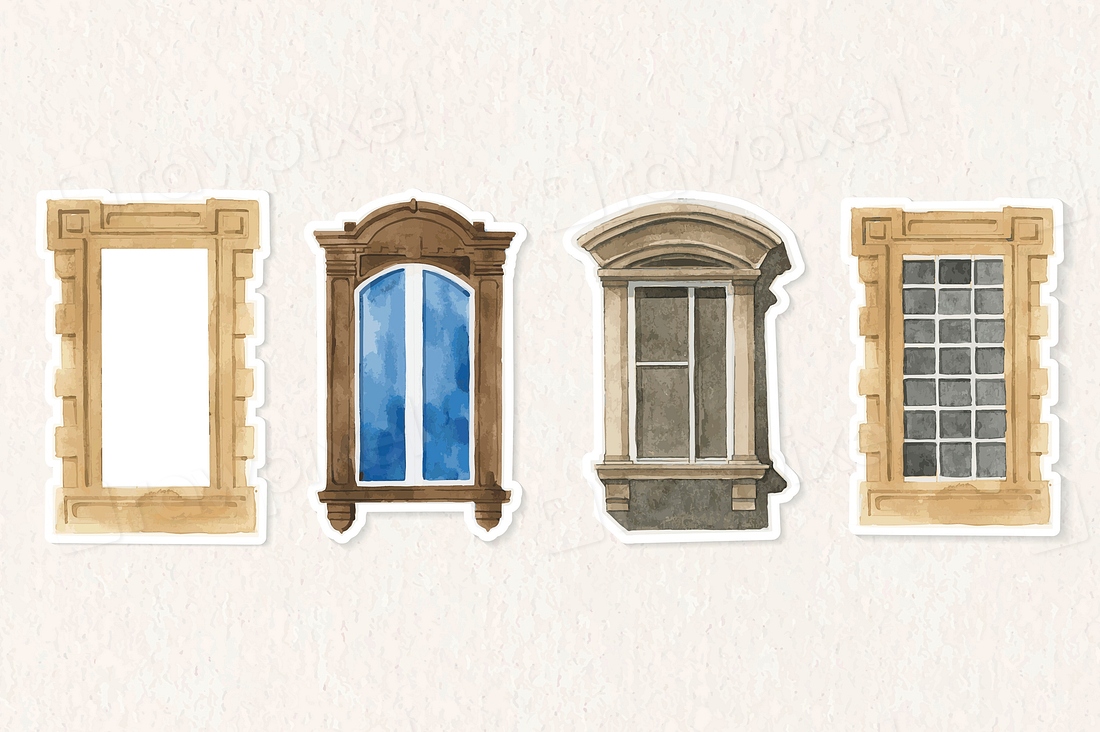 Vintage European window architecture vector | Premium Vector - rawpixel