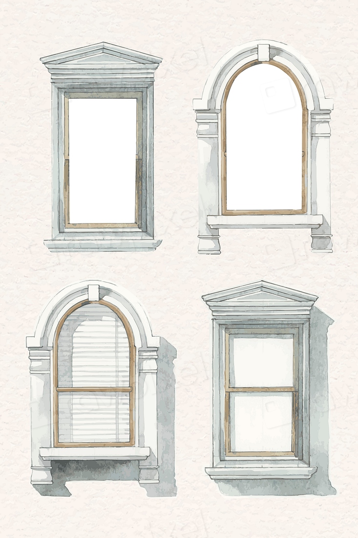 Vintage European window watercolor architecture | Free Photo - rawpixel
