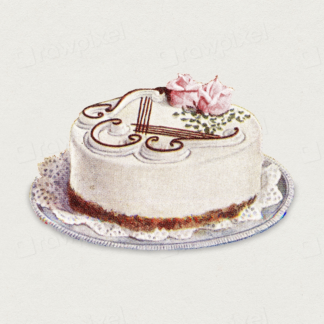 Vintage hand drawn fancy cake | Premium Photo Illustration - rawpixel