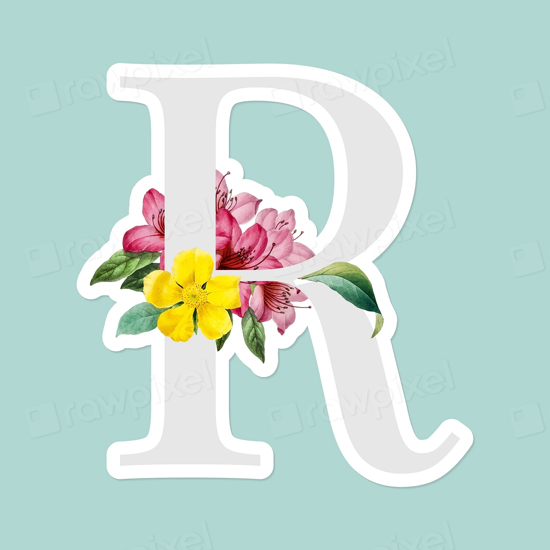 Flower decorated capital letter R | Premium Vector - rawpixel