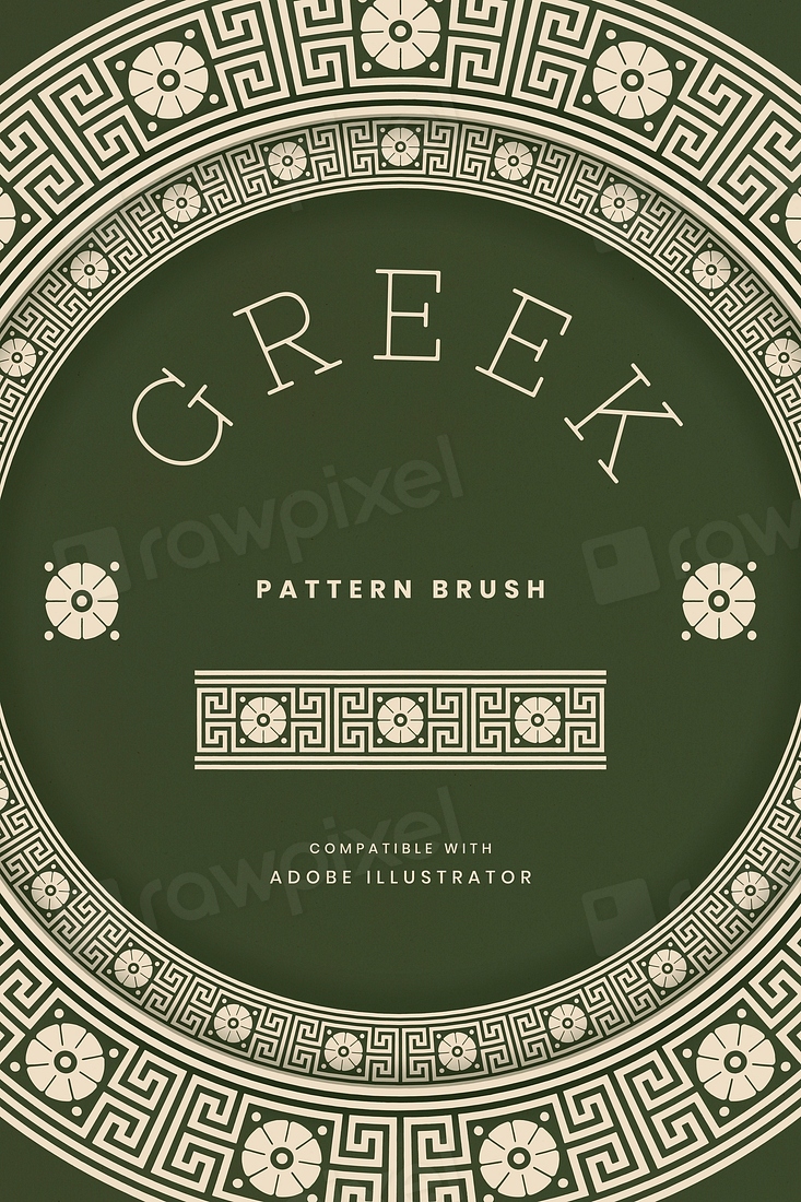 Green Greek pattern brush vector | Premium Vector - rawpixel