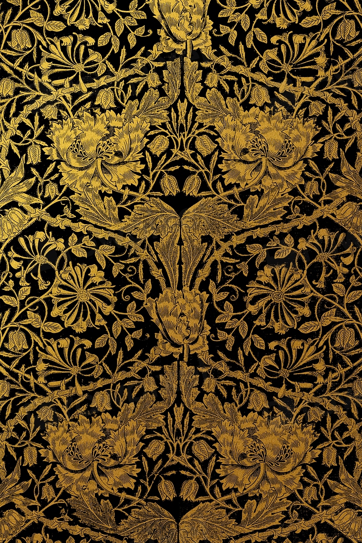 Gold botanical pattern remix artwork | Premium Photo - rawpixel