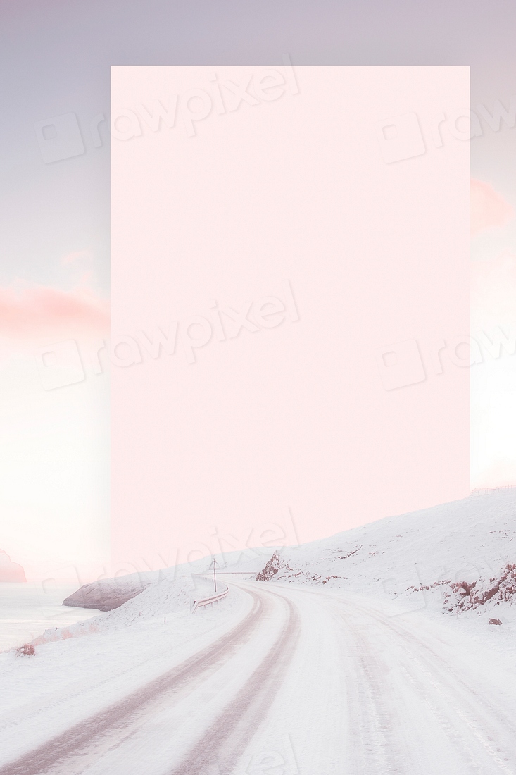 View road covered snow frame | Premium PSD - rawpixel