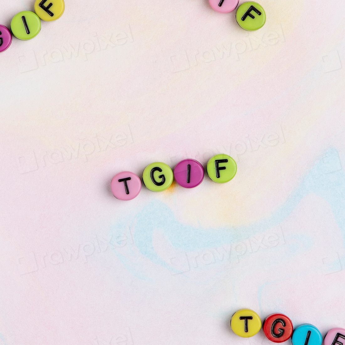 TGIF beads word typography pastel | Free Photo - rawpixel