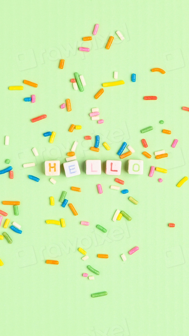 HELLO beads text typography green | Free Photo - rawpixel