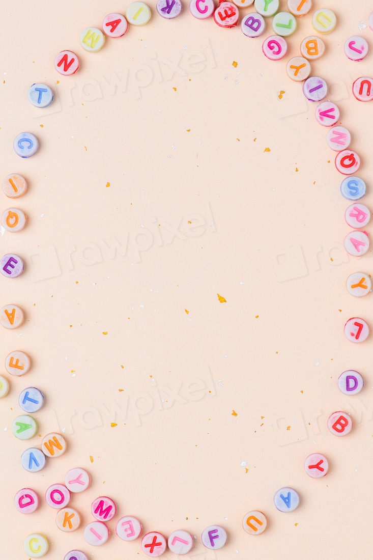 Alphabet beads frame pastel background | Free Photo - rawpixel