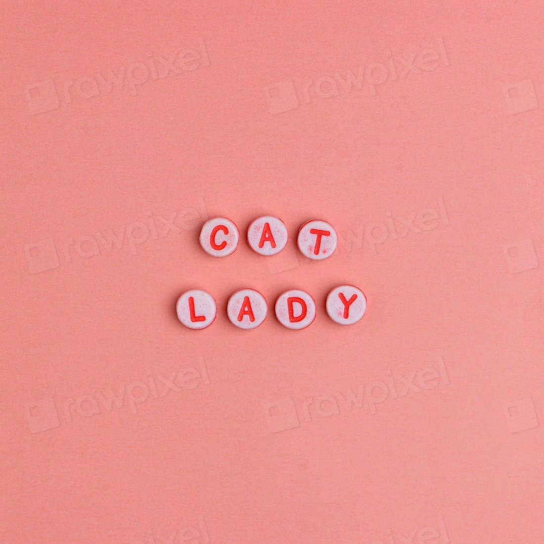 Cat lady typography beads alphabets | Free Photo - rawpixel