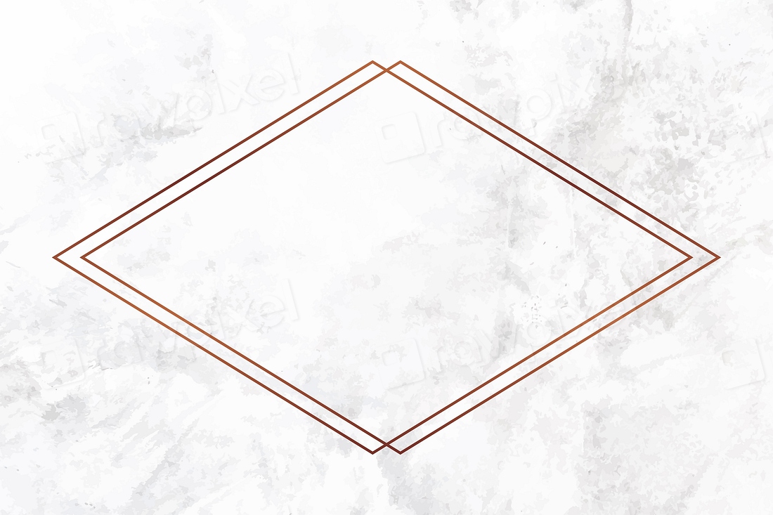 Rhombus copper frame marble background | Premium Vector - rawpixel