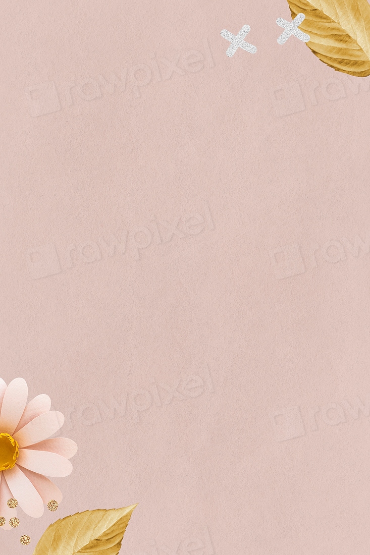 Pink daisy gold leaves banner | Premium Photo - rawpixel