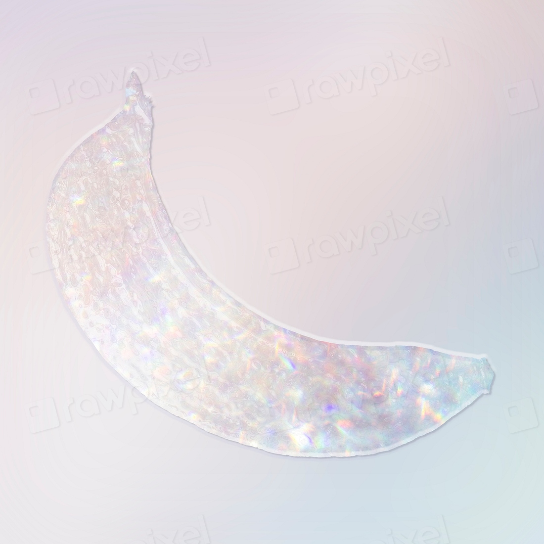 Sparkling silver banana holographic style | Premium PSD - rawpixel