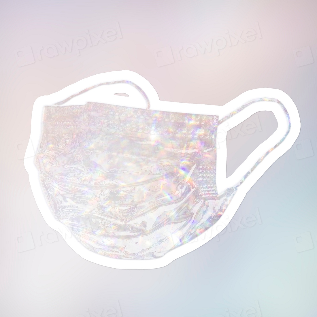 Silvery holographic face mask sticker | Premium PSD - rawpixel