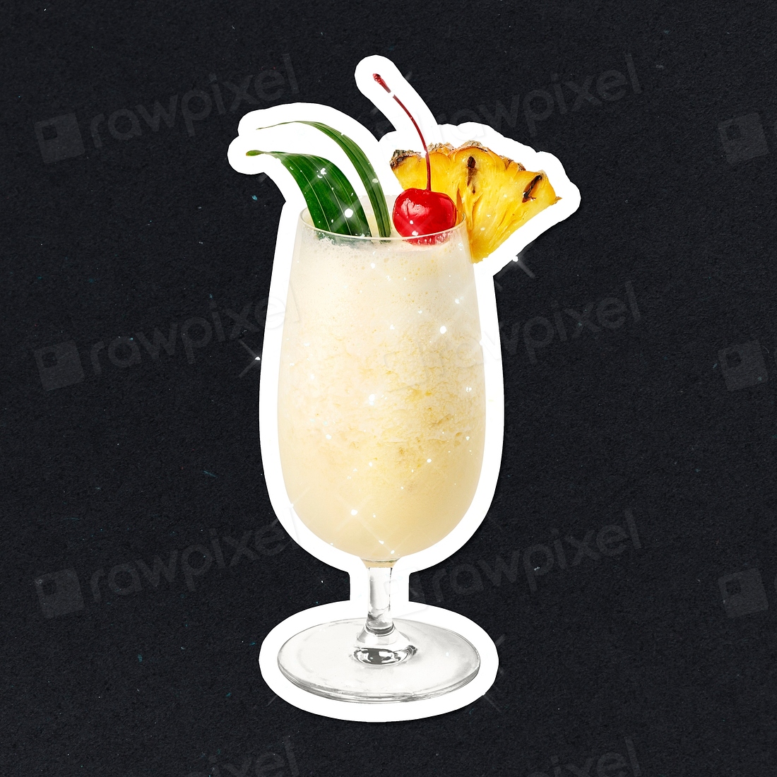 Pina Colada drink glitter sticker | Premium PSD - rawpixel
