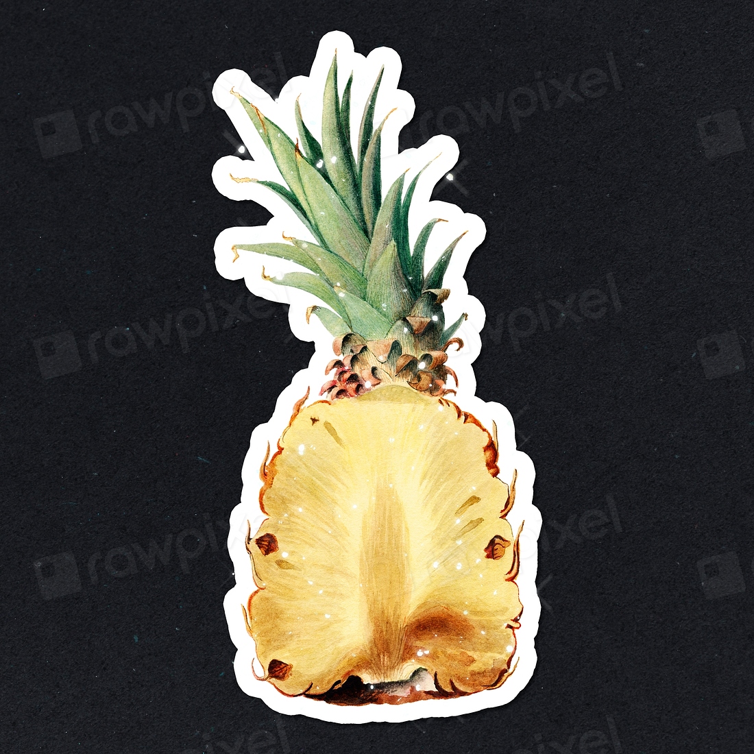 Hand drawn sparkling pineapple sticker | Premium PSD - rawpixel