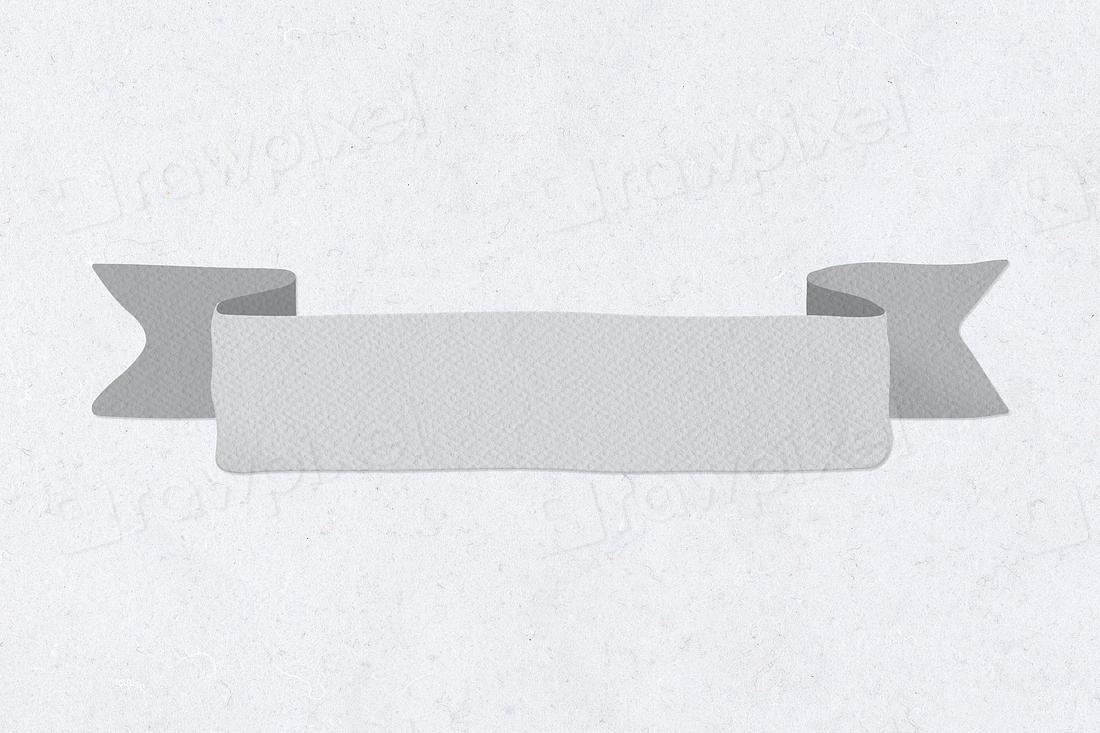 Gray paper ribbon banner design | Premium PSD - rawpixel