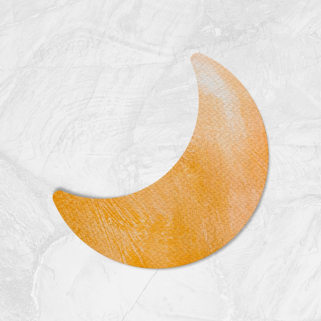 Watercolor textured paper crescent moon | Free PSD - rawpixel