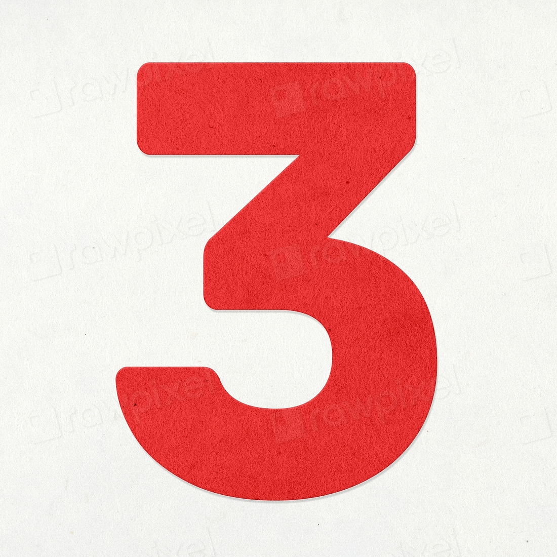 Red number three sticker design | Premium PSD - rawpixel