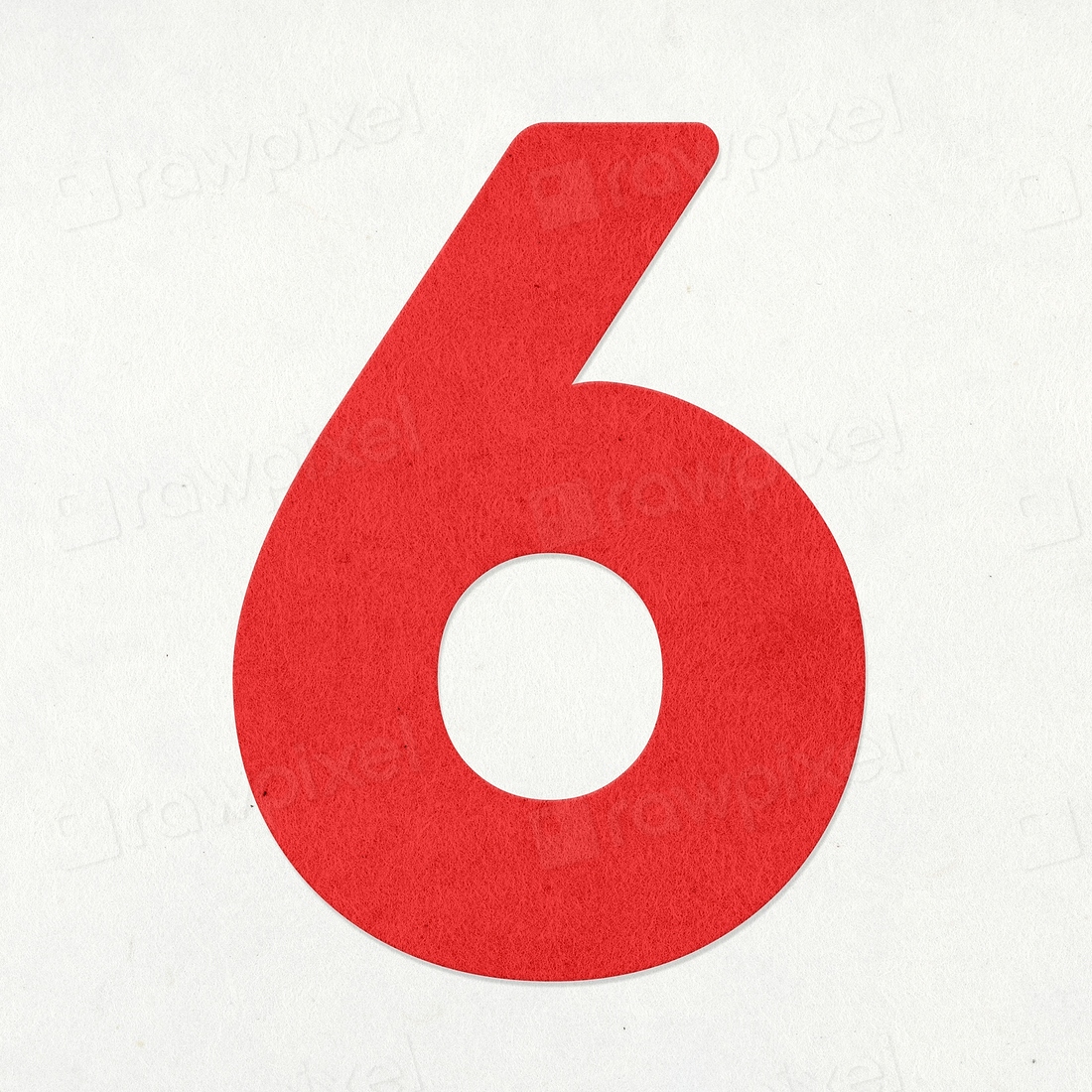 Red number six sticker design | Premium PSD - rawpixel