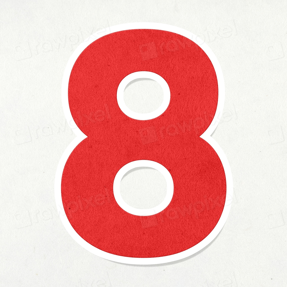 Red number eight sticker design | Premium PSD - rawpixel