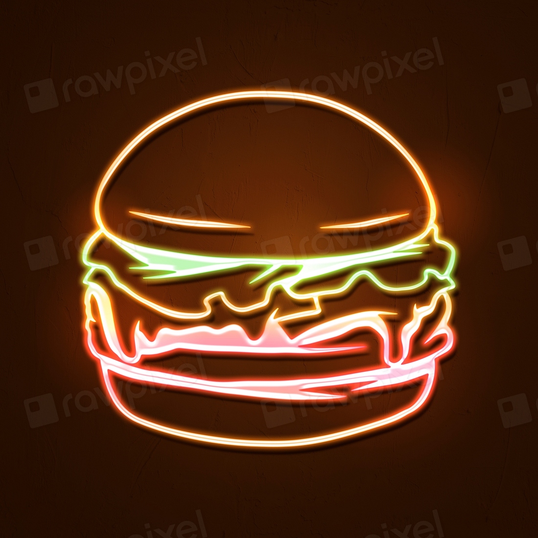 Neon yellow hamburger sticker overlay | Premium PSD - rawpixel