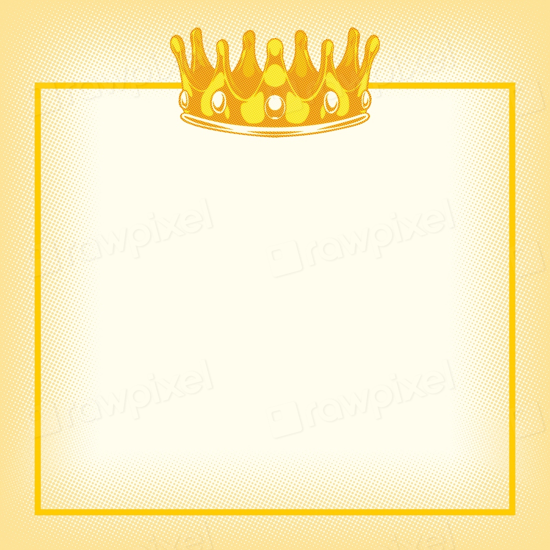 Golden crown square frame design | Premium PSD - rawpixel