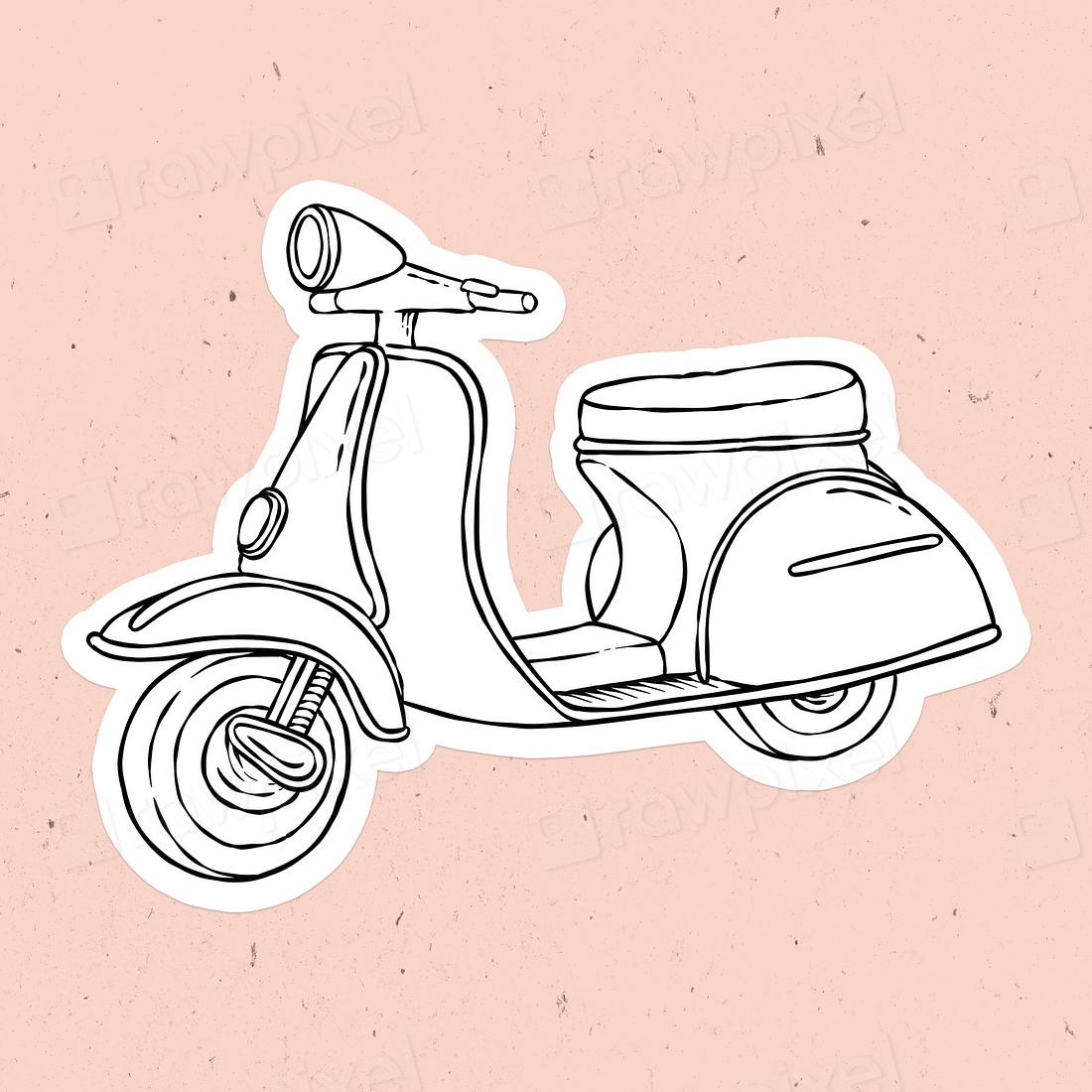 Retro scooter printable sticker psd | Premium PSD - rawpixel