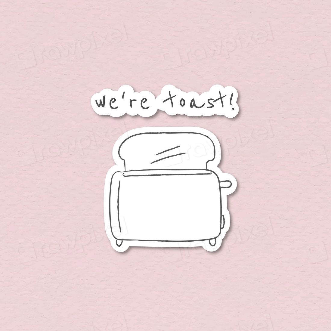 Doodle bread toaster sticker vector | Premium Vector - rawpixel