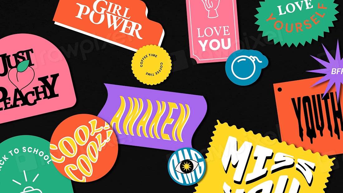 Vintage word sticker pattern background | Free Photo - rawpixel