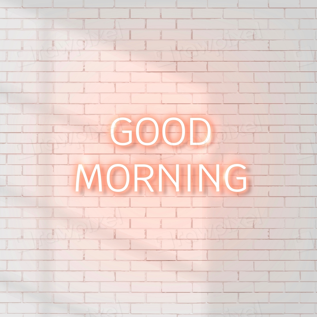 Neon good morning word brick | Premium Vector - rawpixel