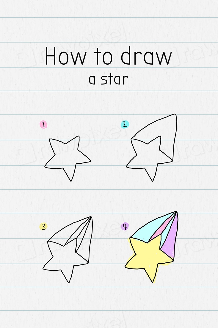 How draw star doodle tutorial | Premium Vector - rawpixel