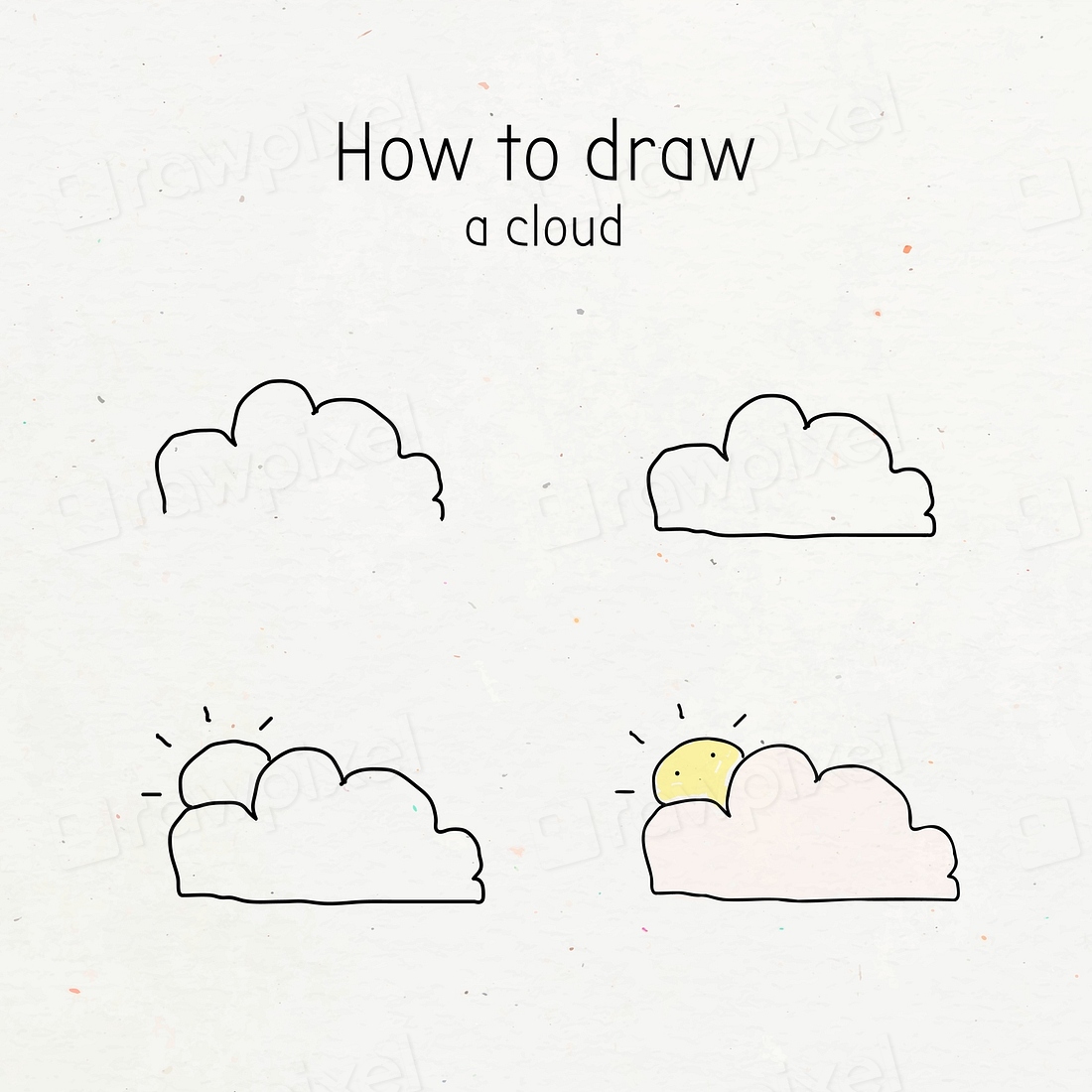 How draw cloud doodle tutorial | Premium Vector - rawpixel