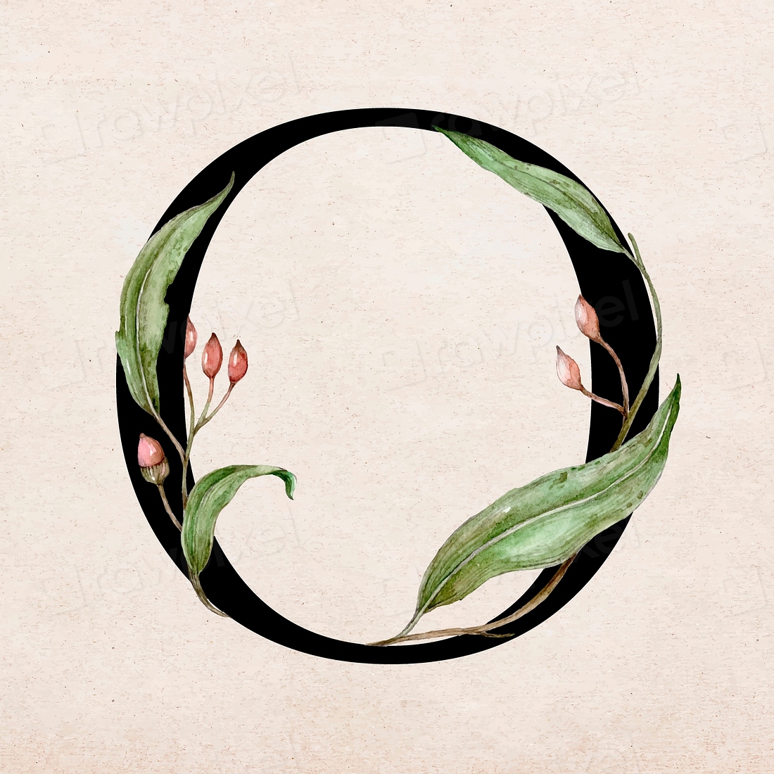Floral o letter font vector | Premium Vector - rawpixel
