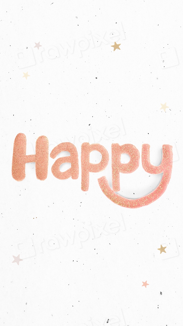 Sparkling glitter happy word typography | Free Photo - rawpixel