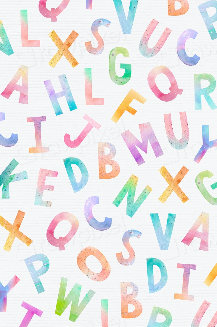 Watercolor letter pattern wallpaper vector | Premium Vector - rawpixel