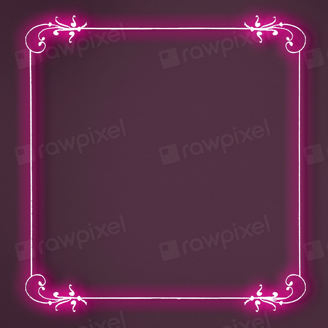 Neon pink filigree frame border | Premium PSD - rawpixel