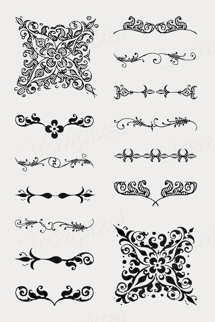 Flourish vector divider ornamental set, | Premium Vector - rawpixel