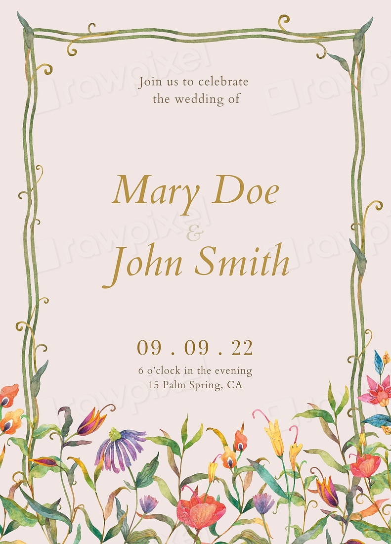 Editable invitation card template psd | Premium PSD Template - rawpixel