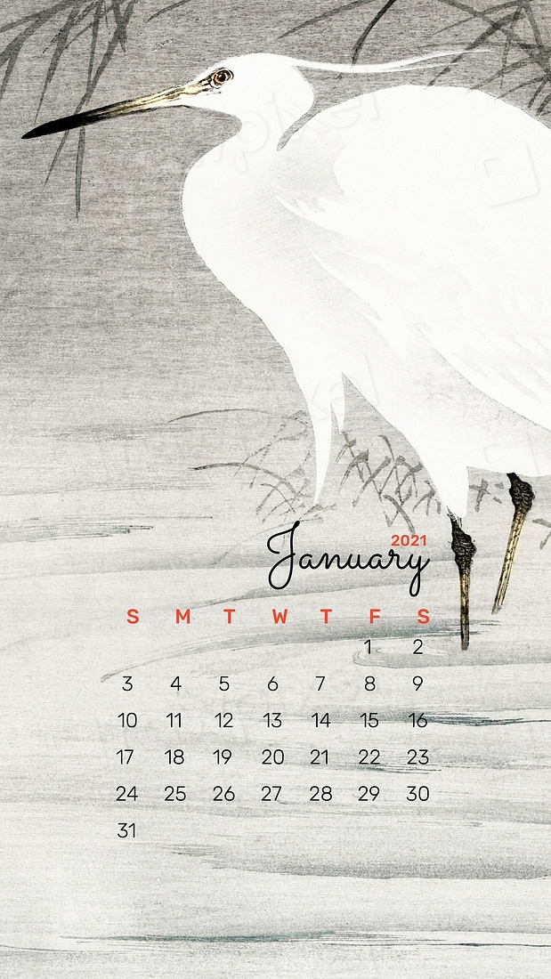 Calendar 2021 January phone wallpaper | Free Photo - rawpixel