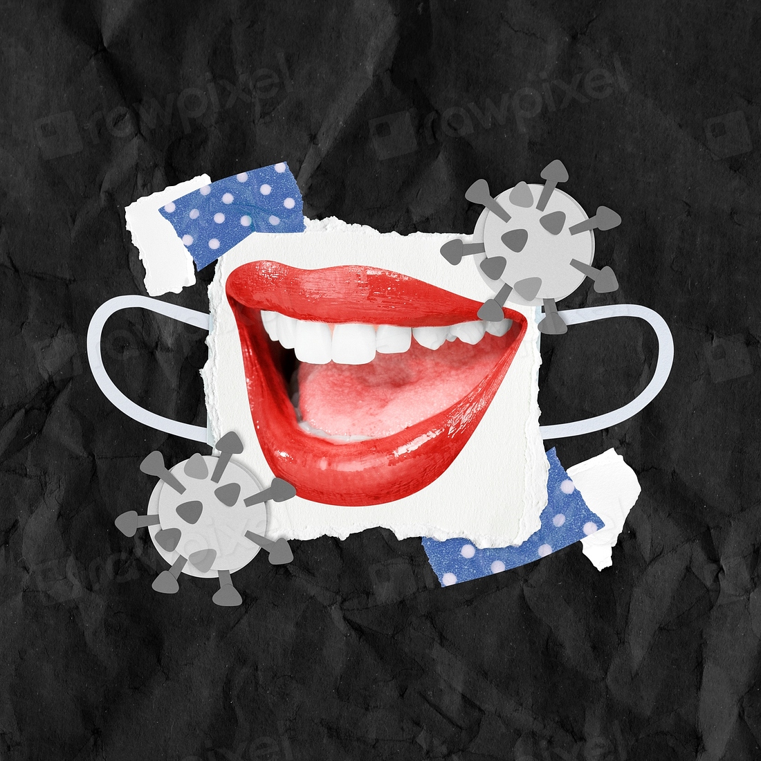 Lips female mouth face mask | Free Photo - rawpixel