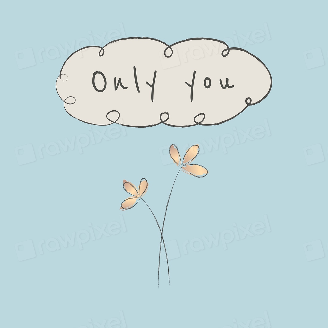 Only you text on aesthetic | Free Photo - rawpixel