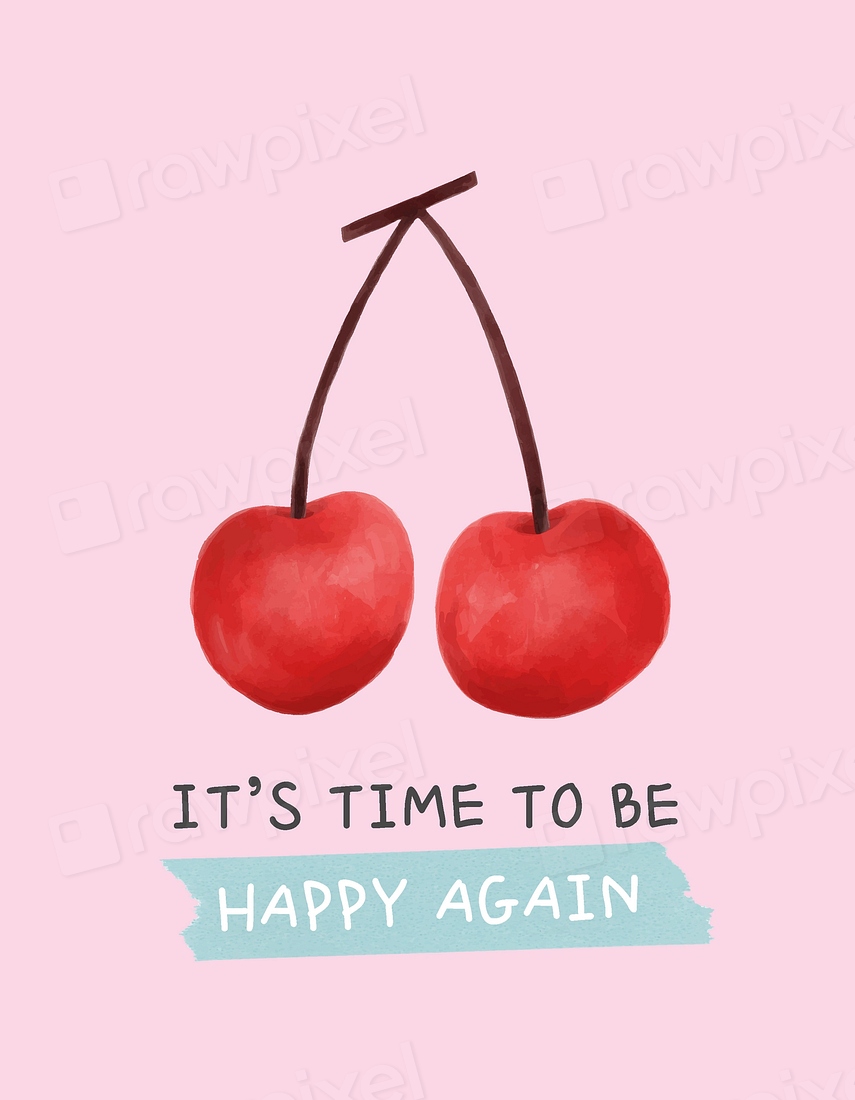 Cute cherry flyer template, watercolor | Premium Vector Template - rawpixel