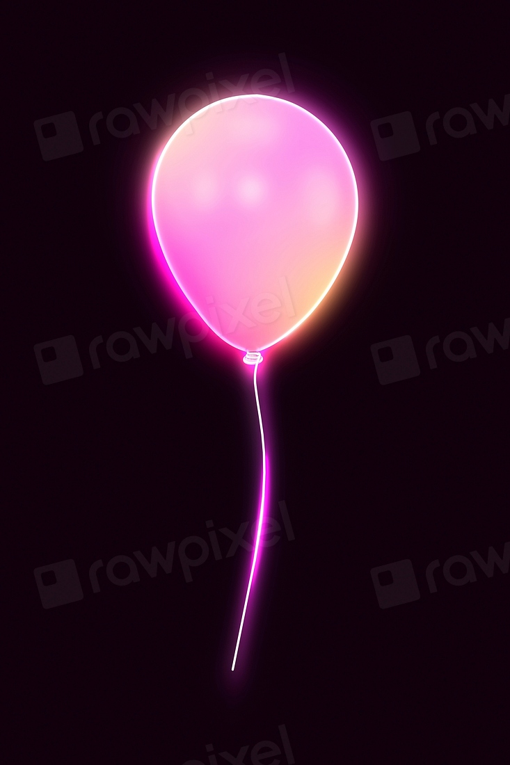 Pink balloon icon, 3D neon | Free Photo Illustration - rawpixel