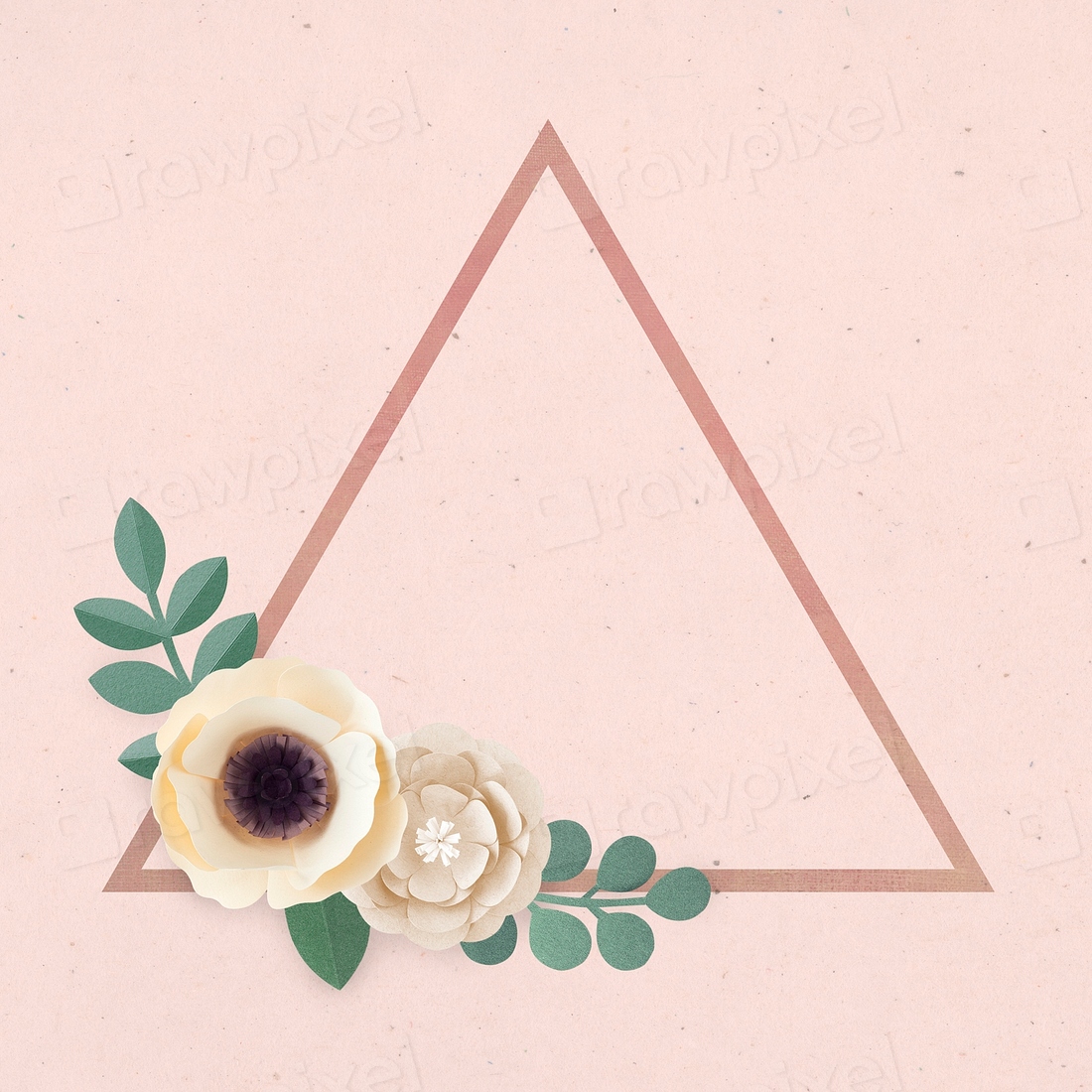 Triangle paper craft flower badge | Premium Photo - rawpixel