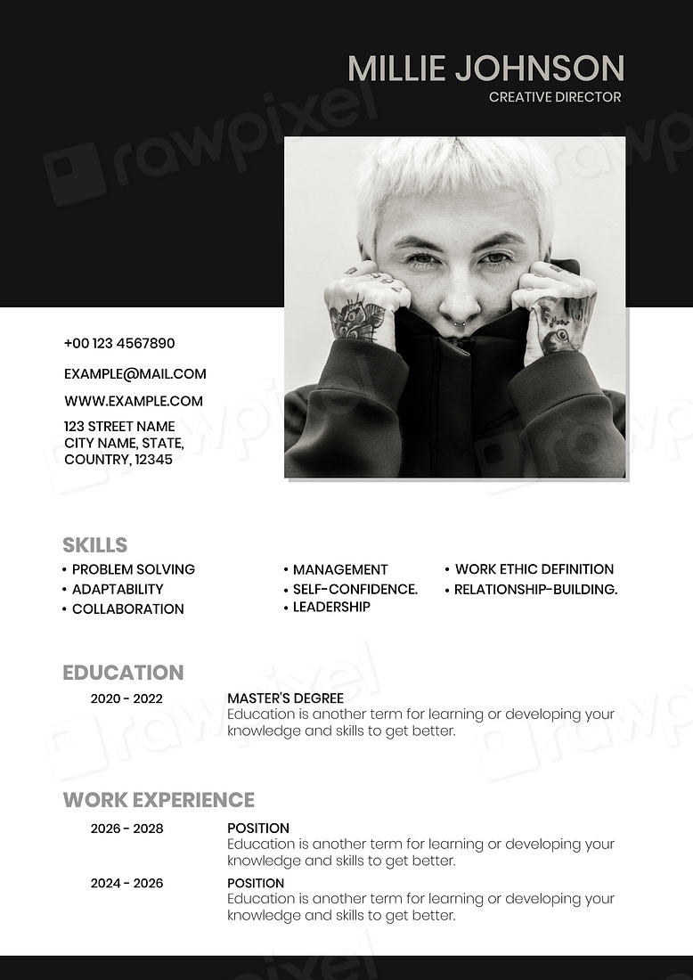 Creative fashion editable CV template | Premium Vector Template - rawpixel