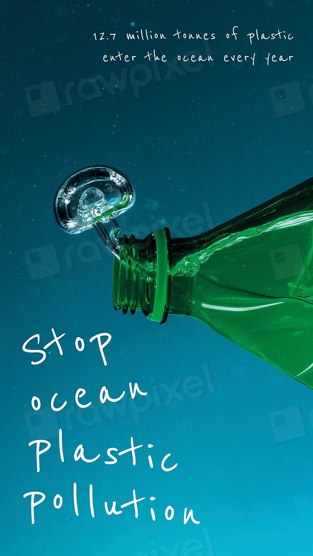 Plastic pollution editable template vector | Premium Vector Template ...