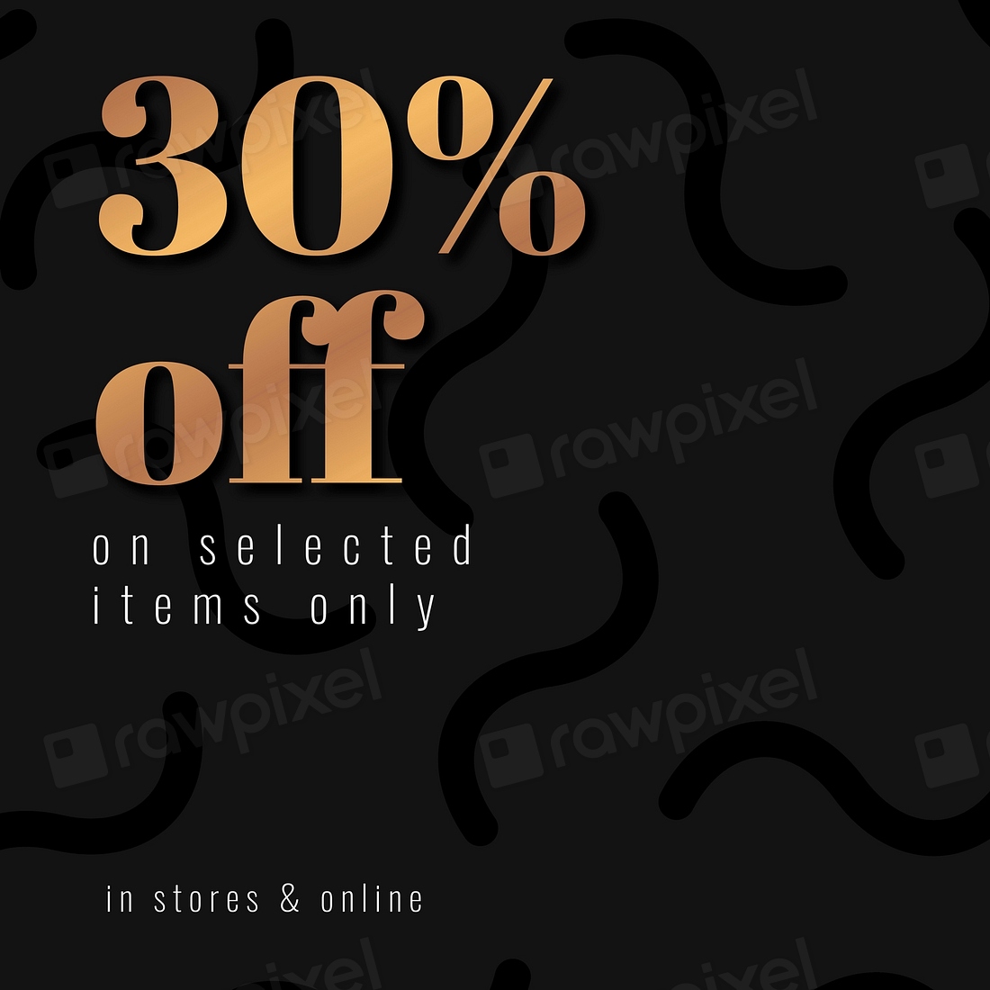Golden metallic 30% off vector | Free Vector Template - rawpixel