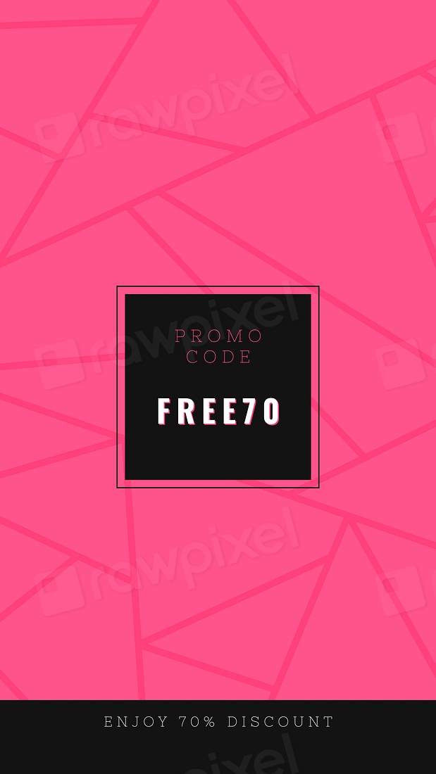 Vector Promo code 70% pink | Premium Vector Template - rawpixel