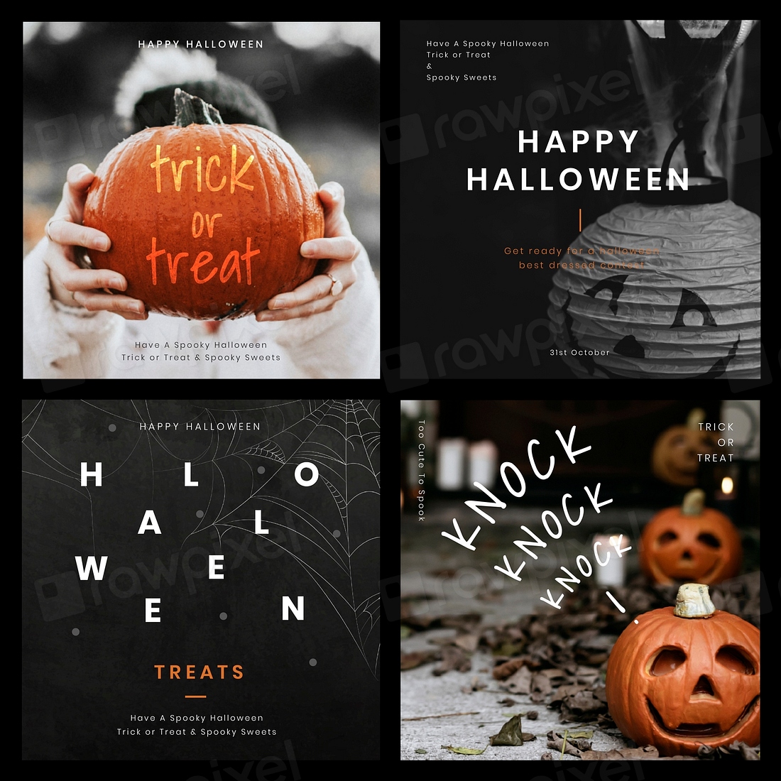 Halloween vector editable template set | Premium Vector - rawpixel