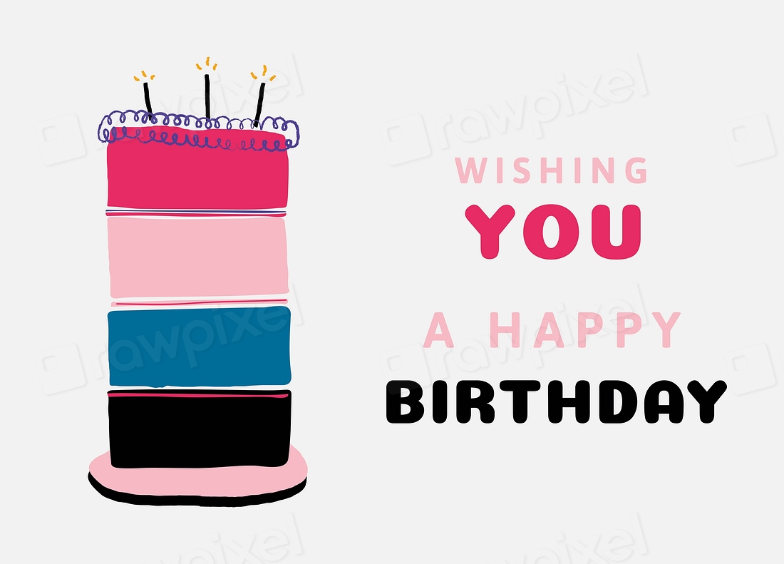 Birthday cake greeting card template, | Free PSD Template - rawpixel
