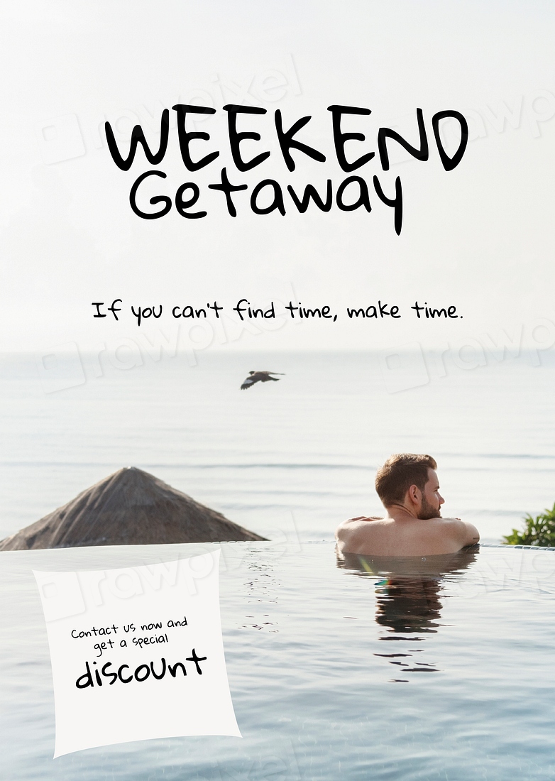 Weekend getaway poster template, travel | Premium PSD Template - rawpixel